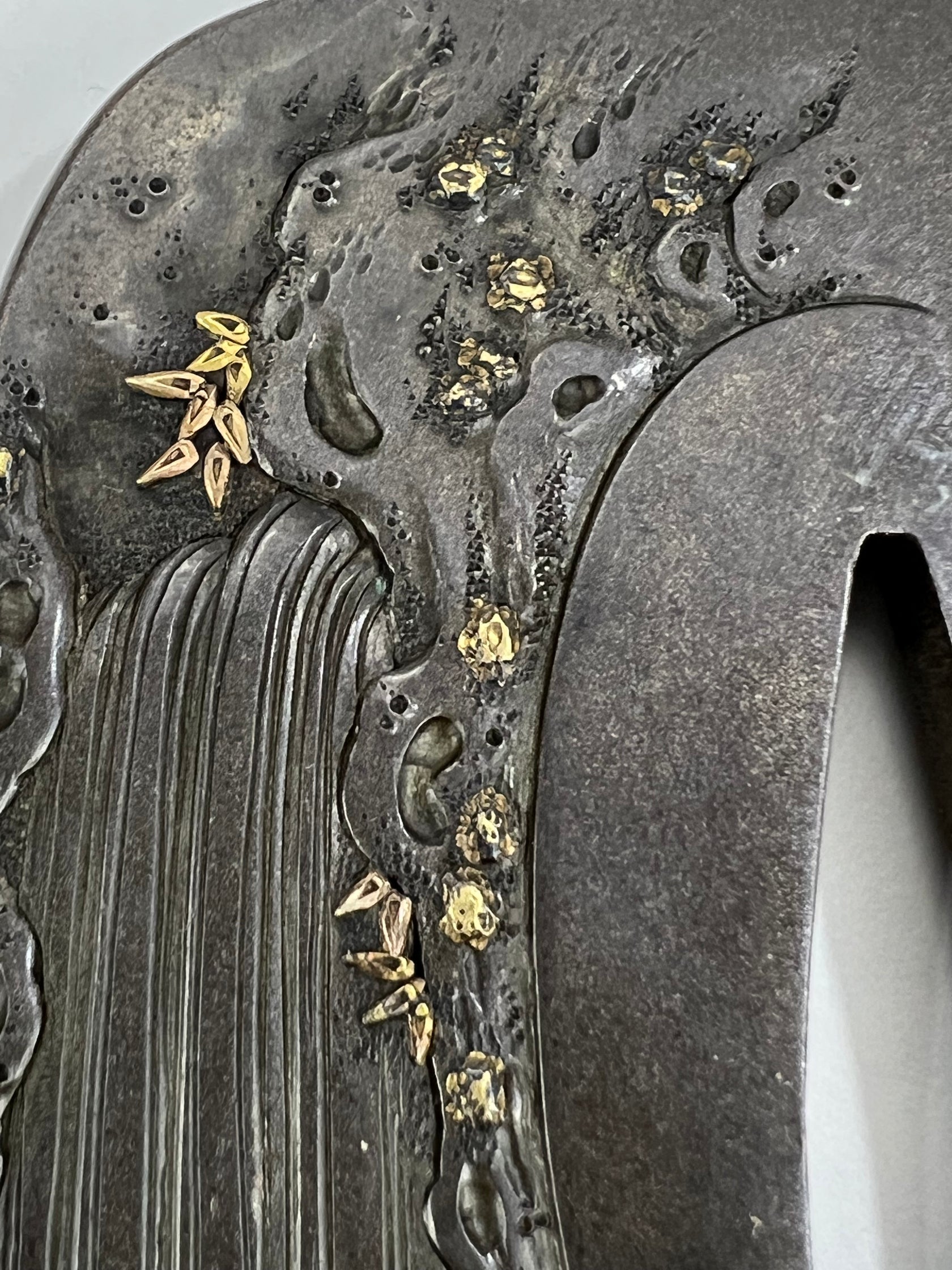 Antique Japanese 1800's Tsuba Samurai Sword Hilt Signed by Shinome Sai ...