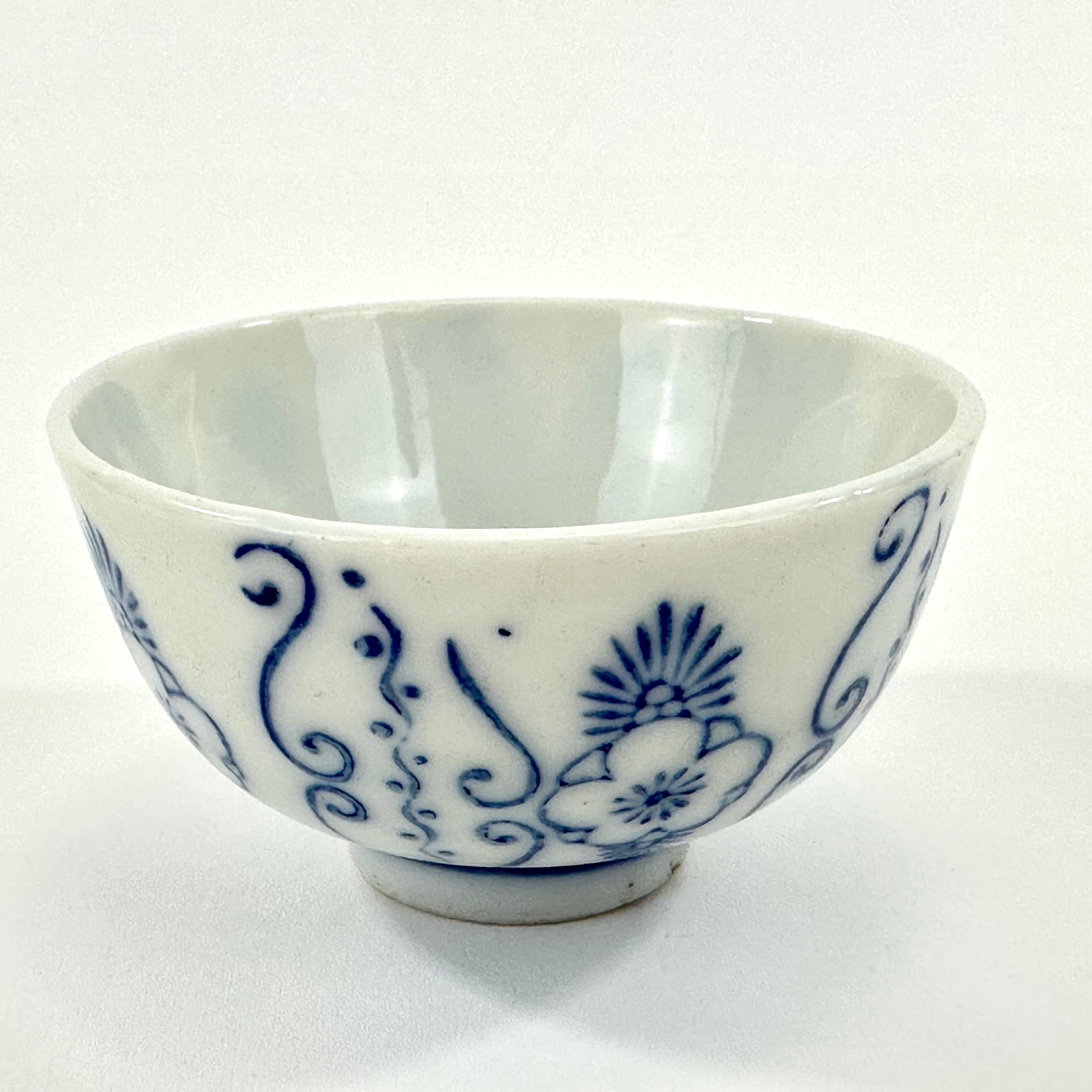 Antique Japanese Porcelain Cup with Blue Floral Pattern 3" – Shogun's ...