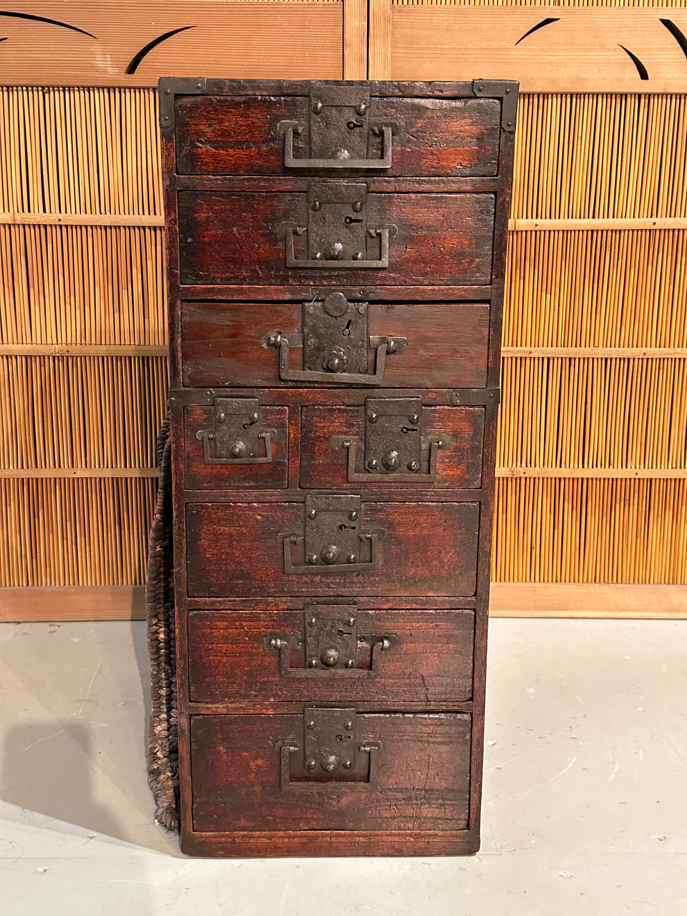 Antique Japanese Edo Era Early 1800's Gyosho Bako Peddler's Tansu Ches ...
