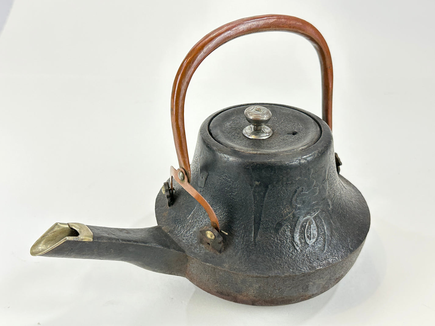 Antique Japanese Choshi Cast Iron Sake Warmer Enamel Inside Ume 9"L ...