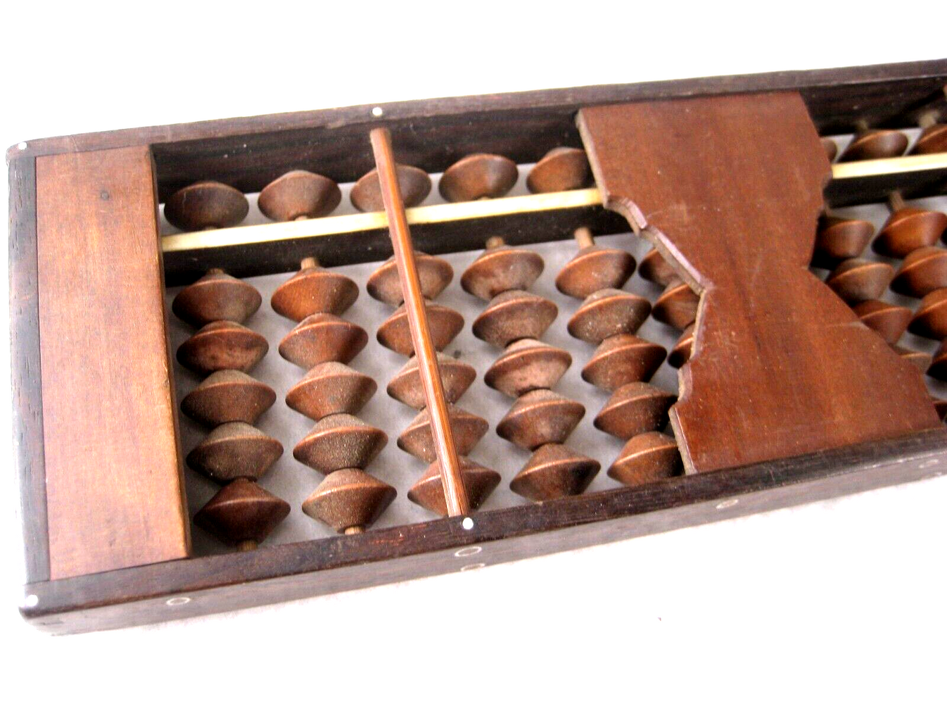 Antique Japanese Abacus Professional 126 Wooden Bead 21 Decimal Soroba ...