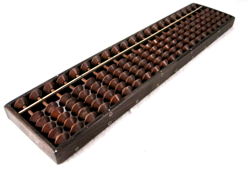 Antique Japanese Abacus Professional 126 Wooden Bead 21 Decimal Soroba ...