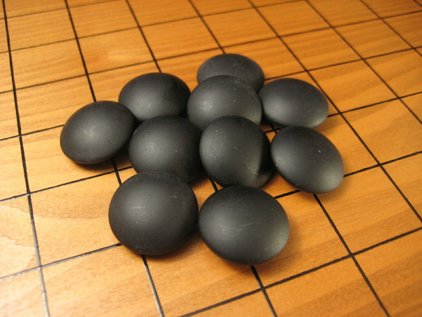 Vintage Japanese Go Game Stones X10 For Replacement - Black Glass 10Pc ...