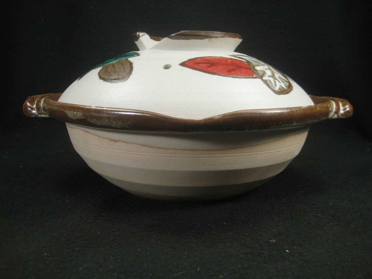Japanese Ceramic Hot Pot Donabe For Nabe Shabu Sukiyaki Red Green Gold ...
